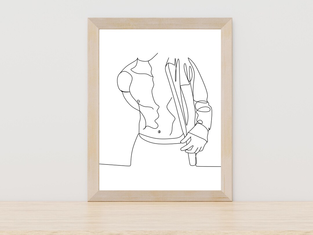 Man Taking Shirt off Line Art, Male Figure Line Art Print, Shirtless ...