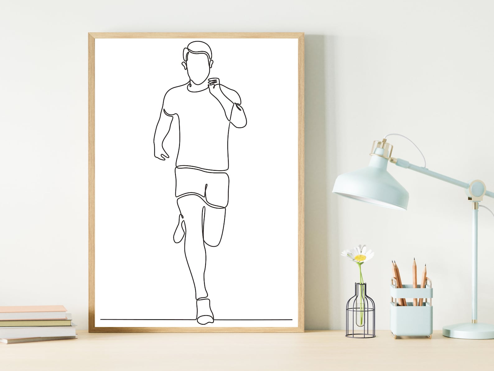 Minimalist Running Line Art Runner Line Art Run Wall Art Print Sport ...