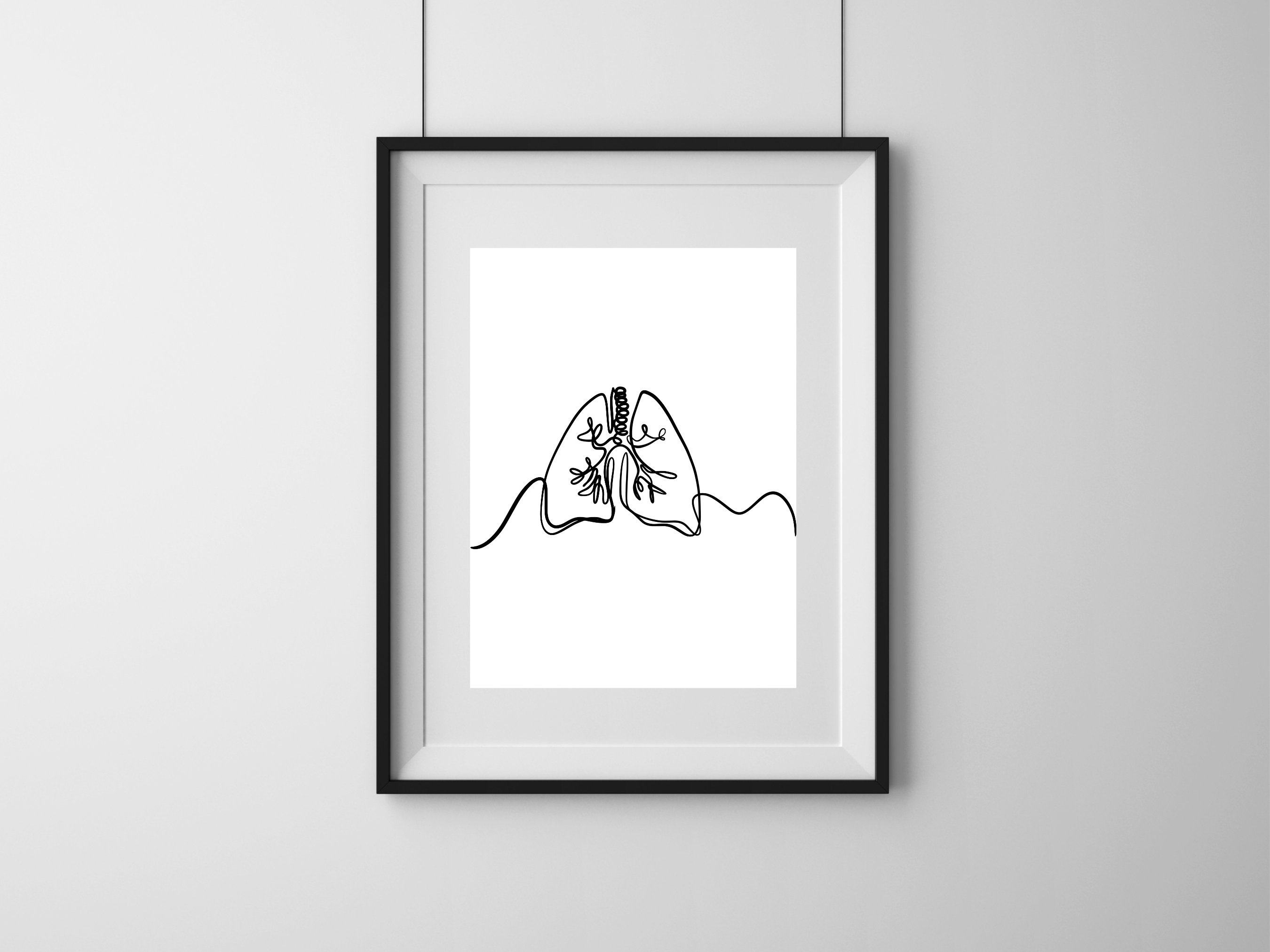 Minimalist Human Lungs Line Art, Digital Download, Anatomy Print ...