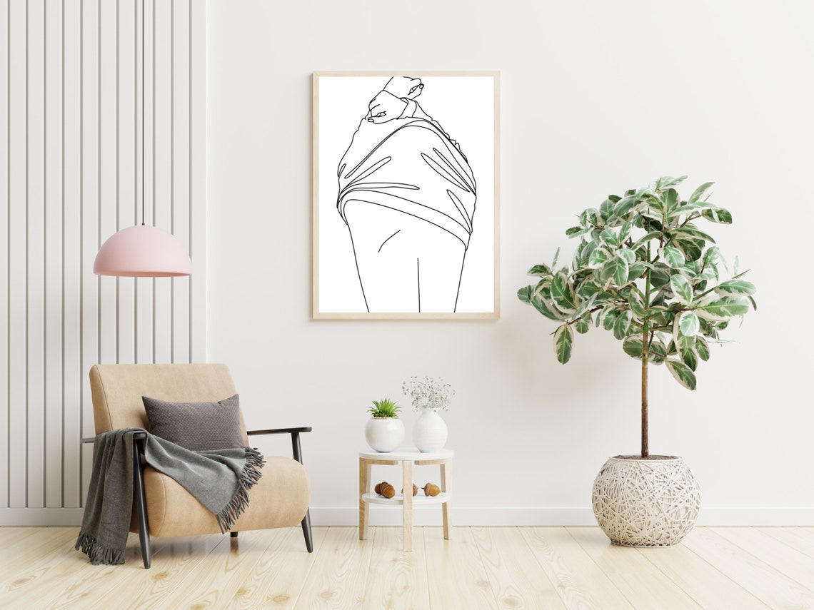Woman Taking Clothes off Line Art, Woman Body Line Art Print, Female ...