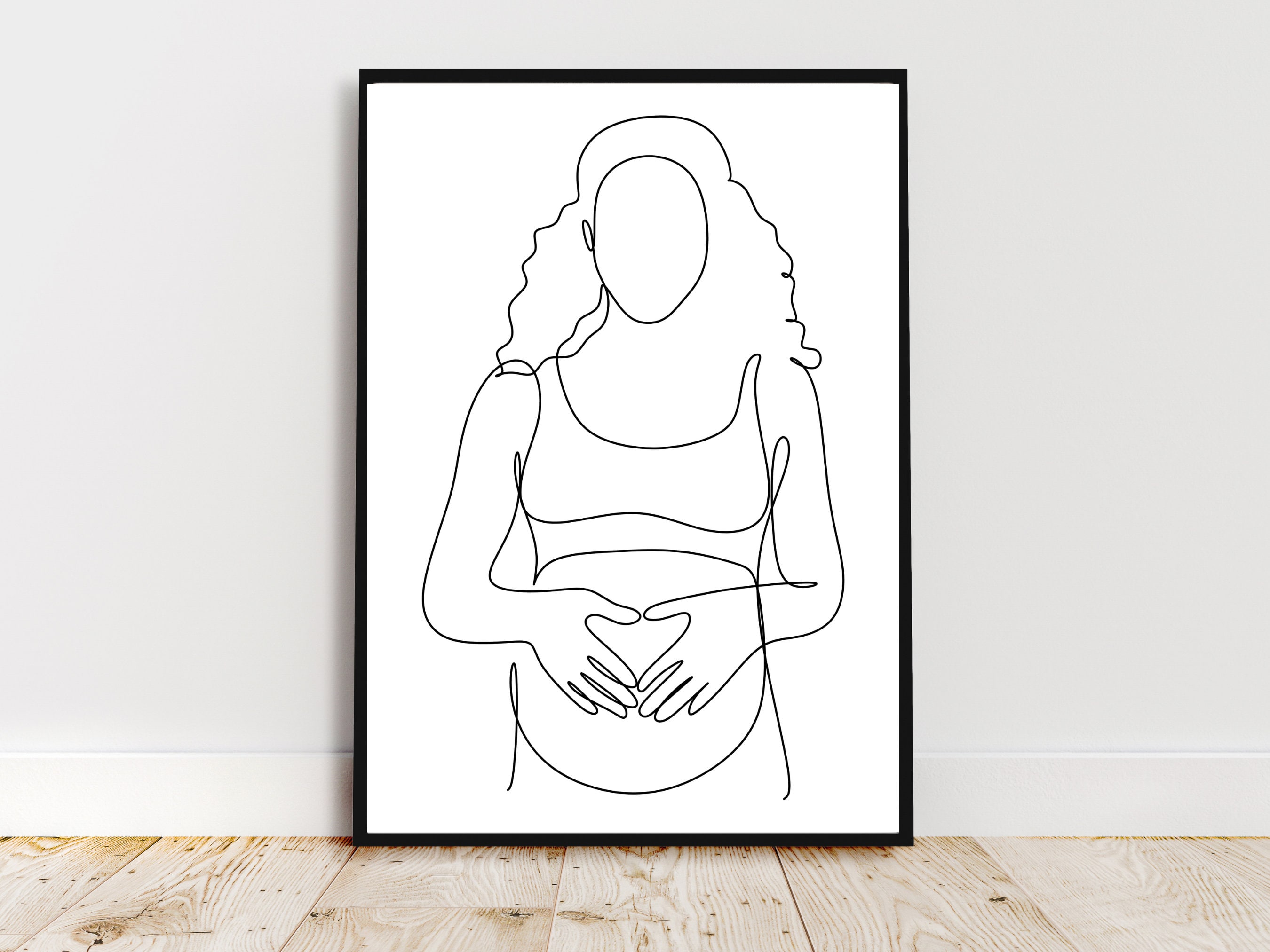 Pregnant Woman Line Art Pregnancy Art Pregnancy Print - Etsy