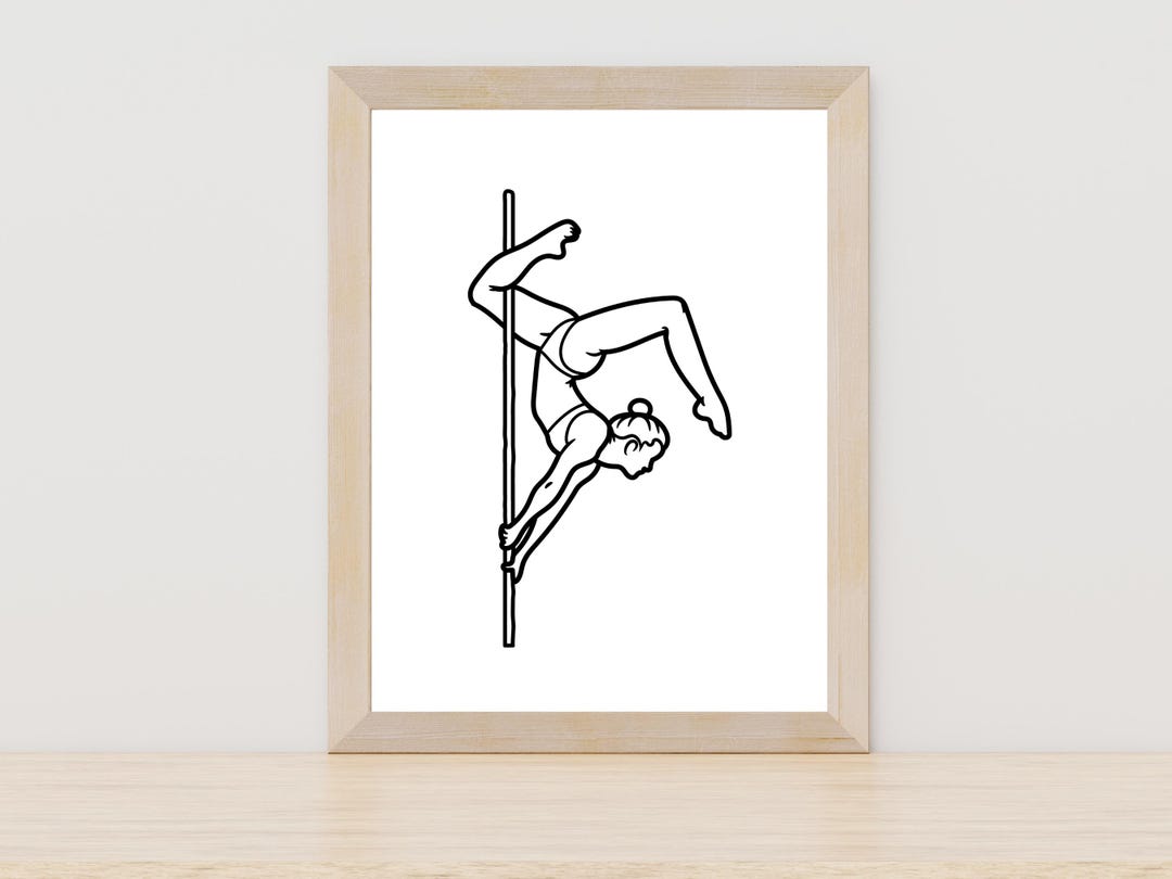 Pole Dancing Line Art, Pole Art Print, Pole Dancer Art, Minimalist Pole ...