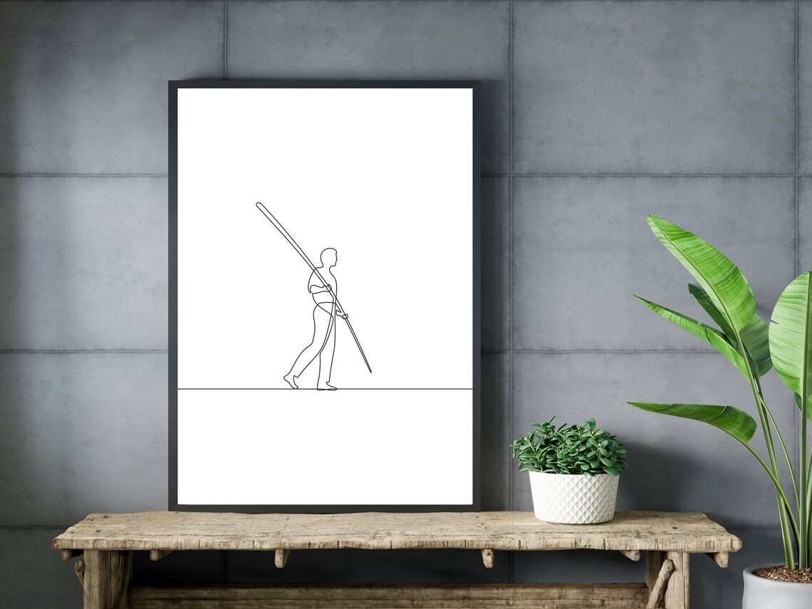 Tight Rope Walker Line Art, Art of a Tight Rope Walker, Tight Rope ...