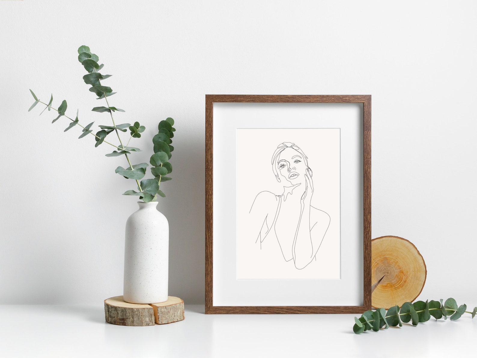 Minimalist Female Line Art Drawing, Woman Line Art Print, Female Line ...