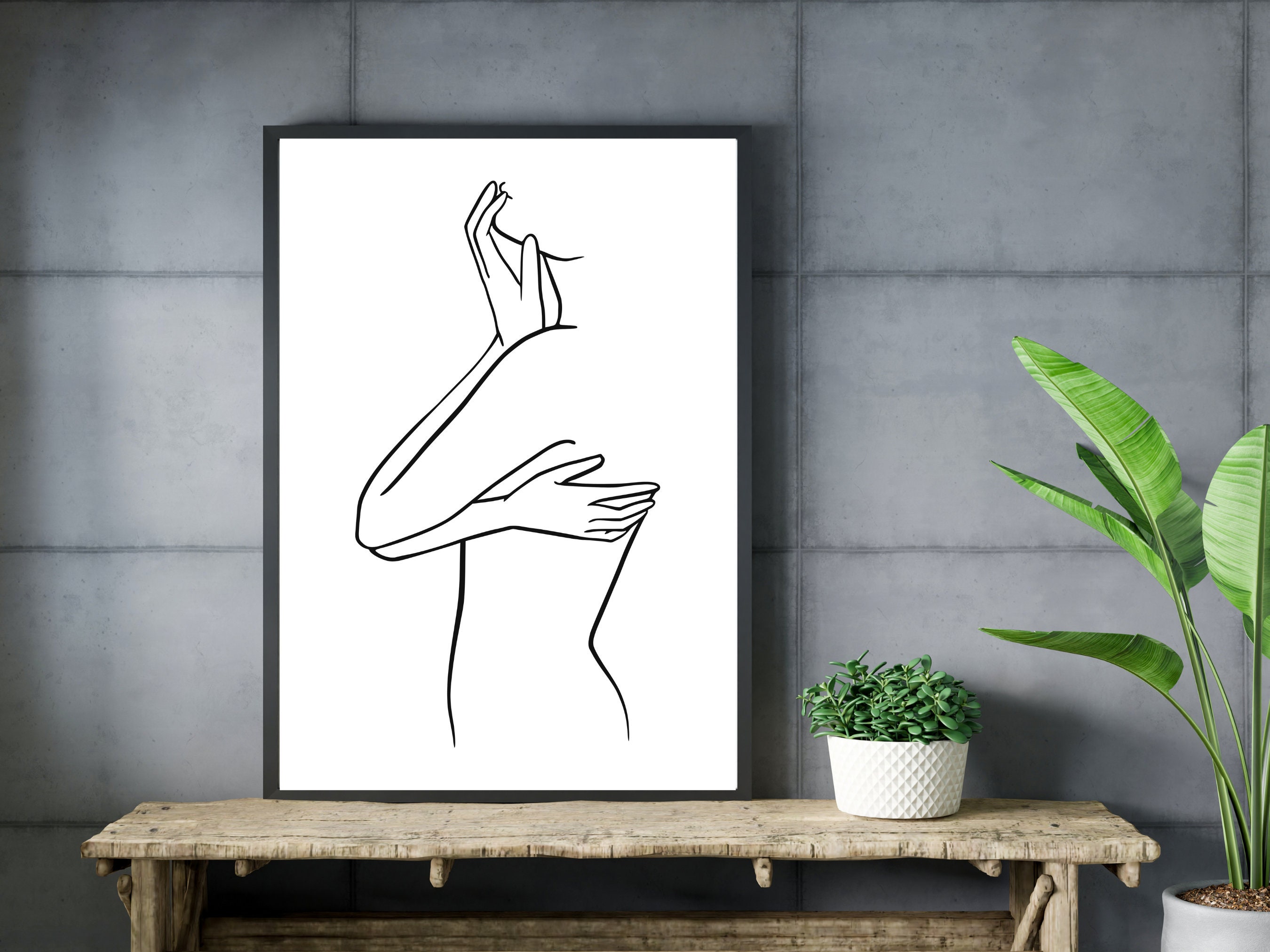 Naked Woman Line Art, Woman Body Line Art Printable, Female Line ...