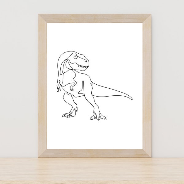 T Rex Line Art - Etsy
