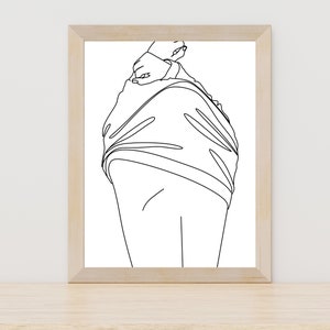 Woman Taking Clothes off Line Art, Woman Body Line Art Print, Female ...