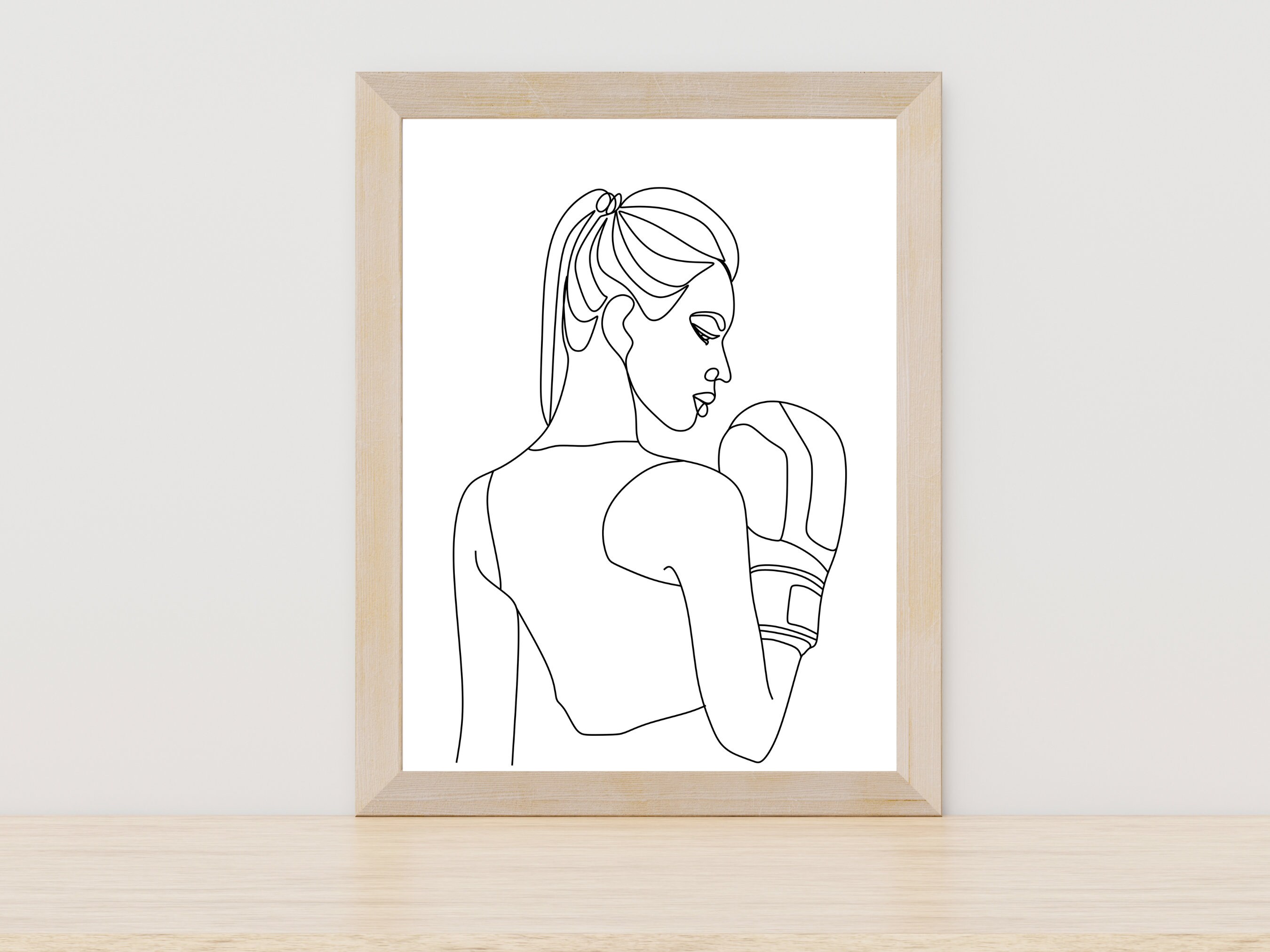 Female Boxer Line Art Boxing One Line Drawing Boxer Poster - Etsy
