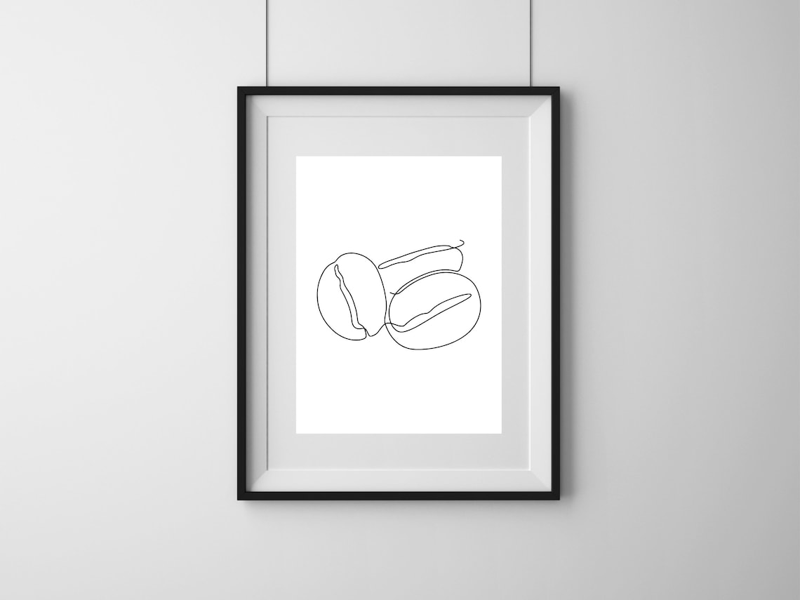 Coffee Beans One Line Drawing Coffee Beans Print Line Art - Etsy