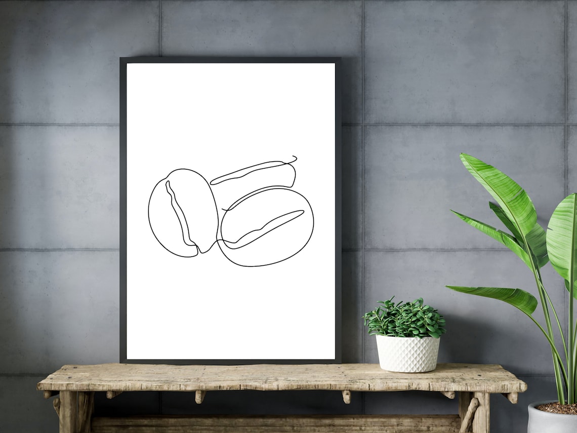 Coffee Beans One Line Drawing Coffee Beans Print Line Art - Etsy