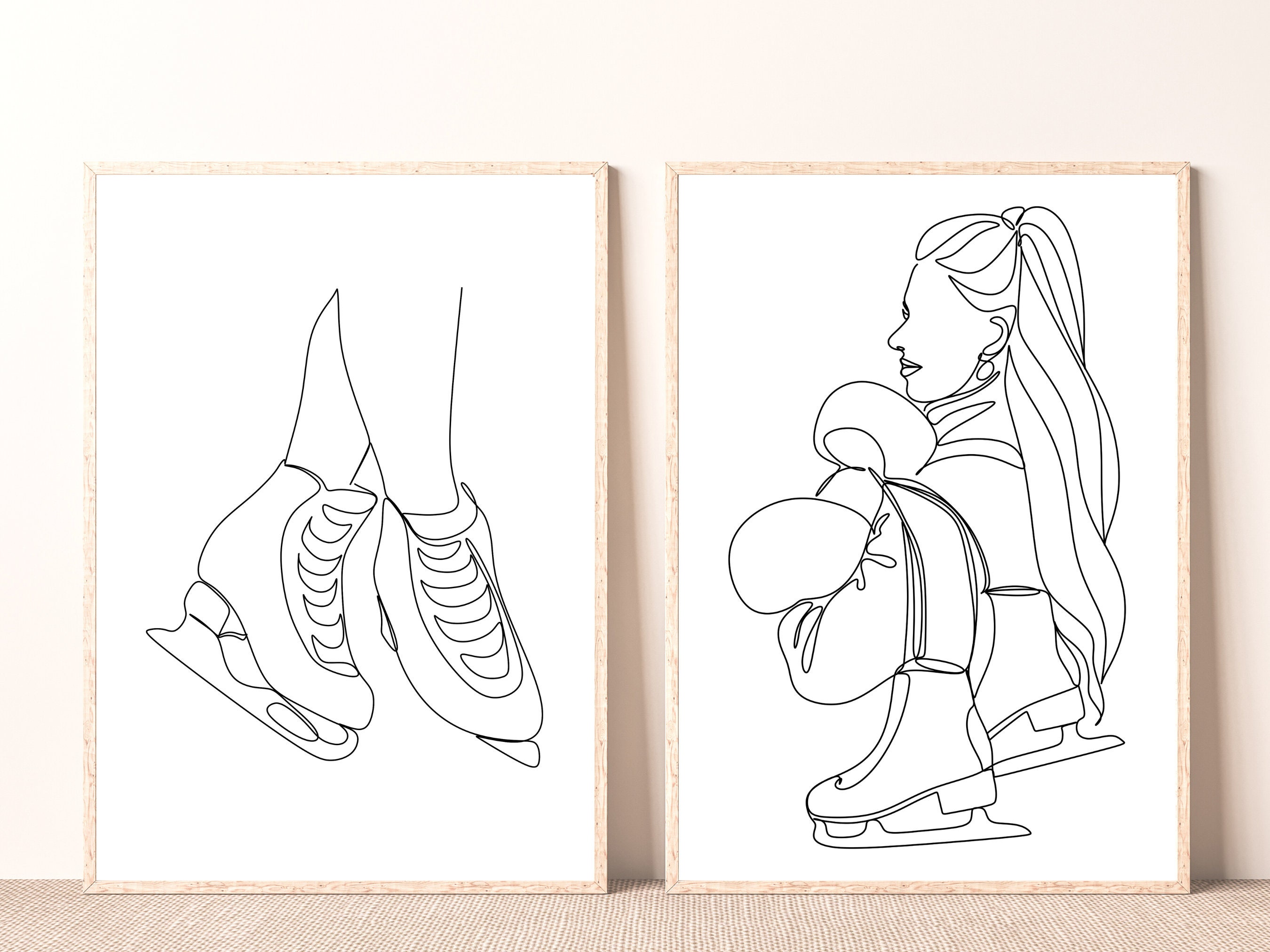 Figure Skating Line Art Ice Skater Line Art Ice Skates Line - Etsy