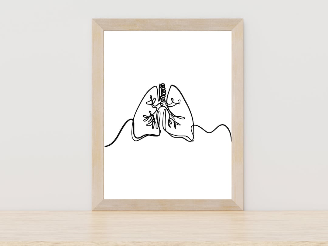 Minimalist Human Lungs Line Art, Digital Download, Anatomy Print ...