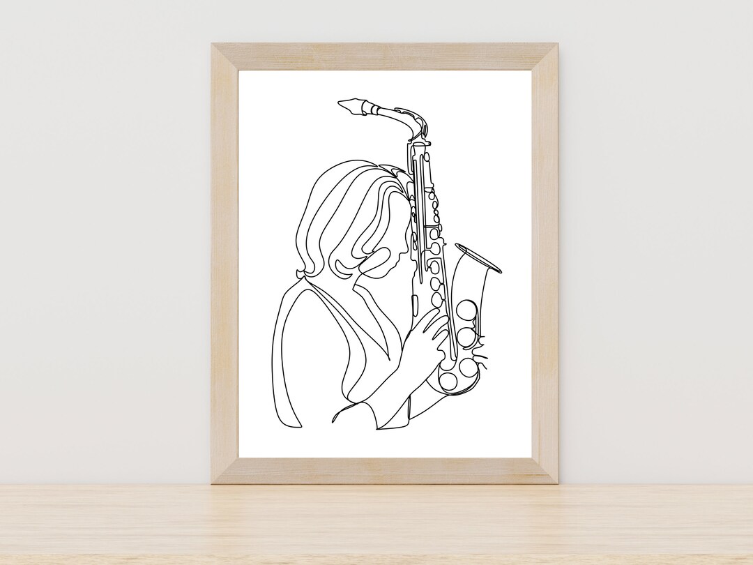 Saxophone Music Art Print Poster, Saxophone Gift, Sax Player Art, Sax ...