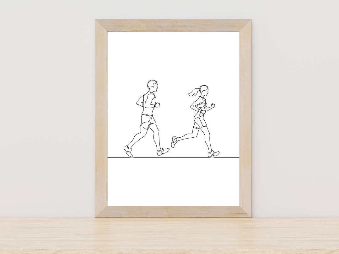 Minimalist Running Line Art, Sport Print, Exercise Printable, Runner ...