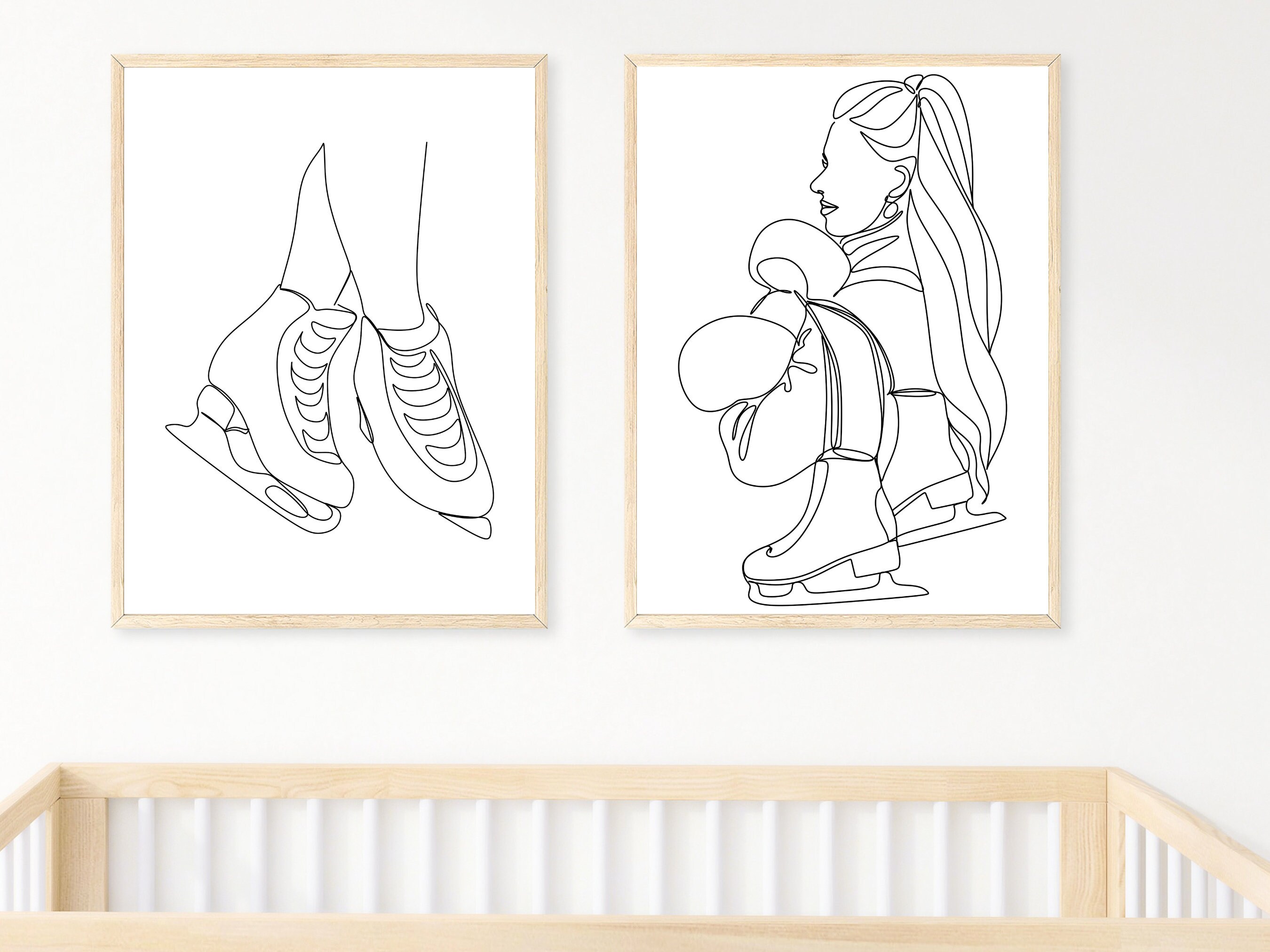 Figure Skating Line Art Ice Skater Line Art Ice Skates Line - Etsy