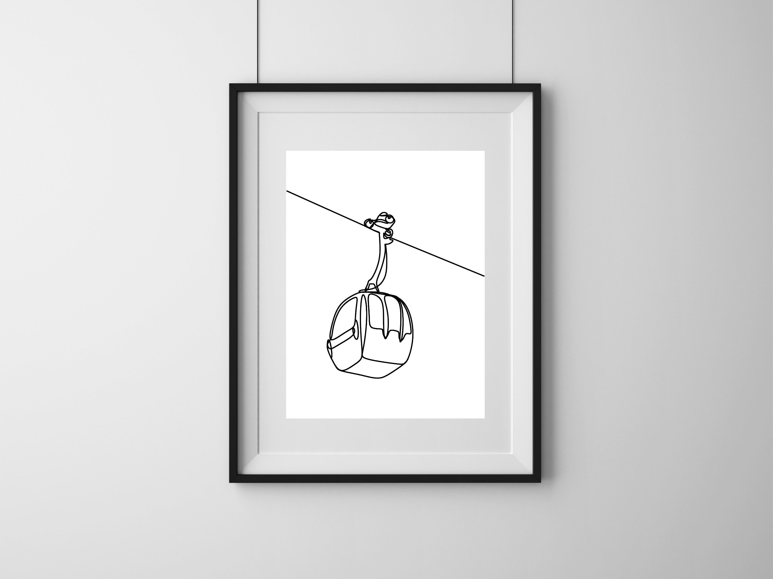 Cable Car Line Art Gondola Lift Cable Car Line Art Cable Car Drawing ...