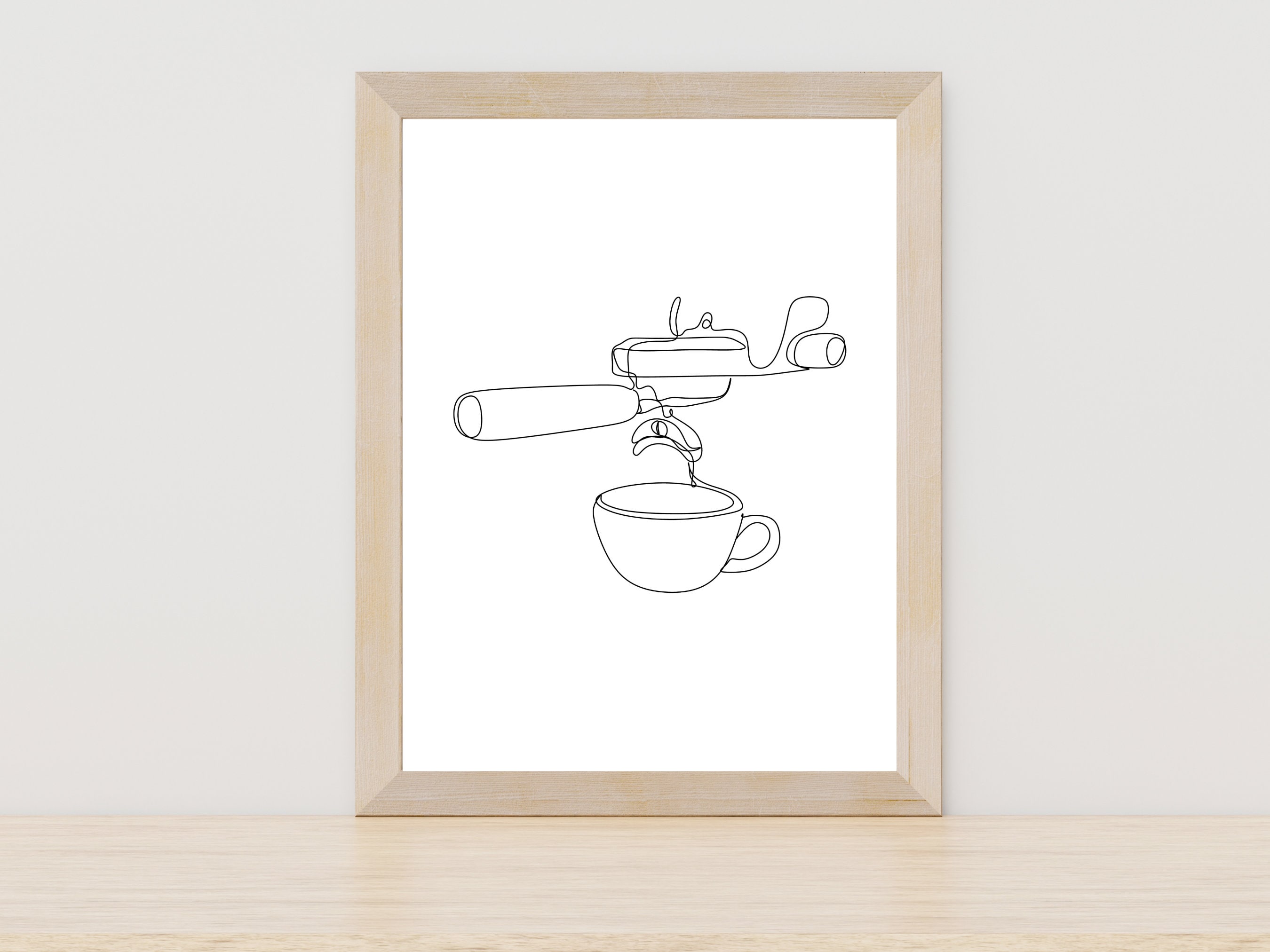 Espresso Machine One Line Art, Coffee Line Art Print, Coffee Lover Gift ...
