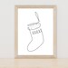 Christmas Stocking Line Art Minimal Christmas Wall Art - Etsy