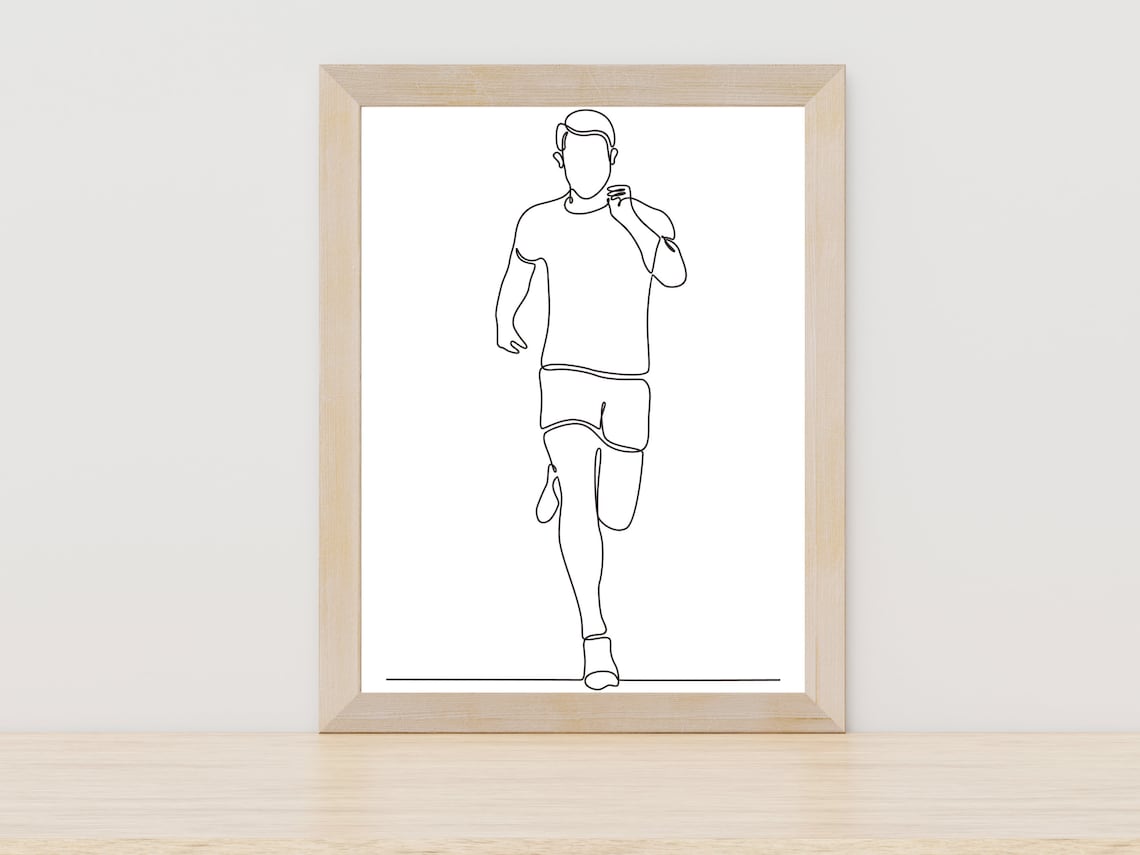 Minimalist Running Line Art Runner Line Art Run Wall Art Print - Etsy