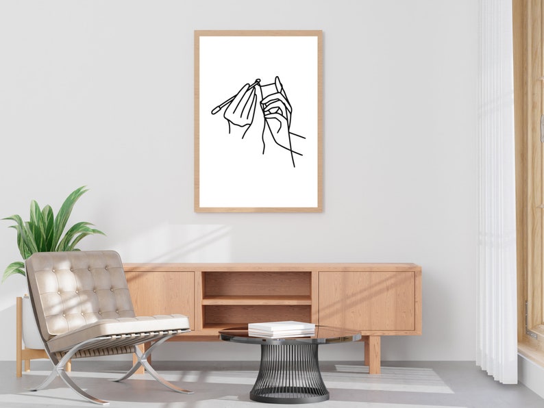 Crochet Line Art, Crochet Gifts, Sewing Room Decor, Hobby Wall Art ...