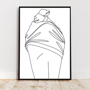 Woman Taking Clothes off Line Art, Woman Body Line Art Print, Female ...