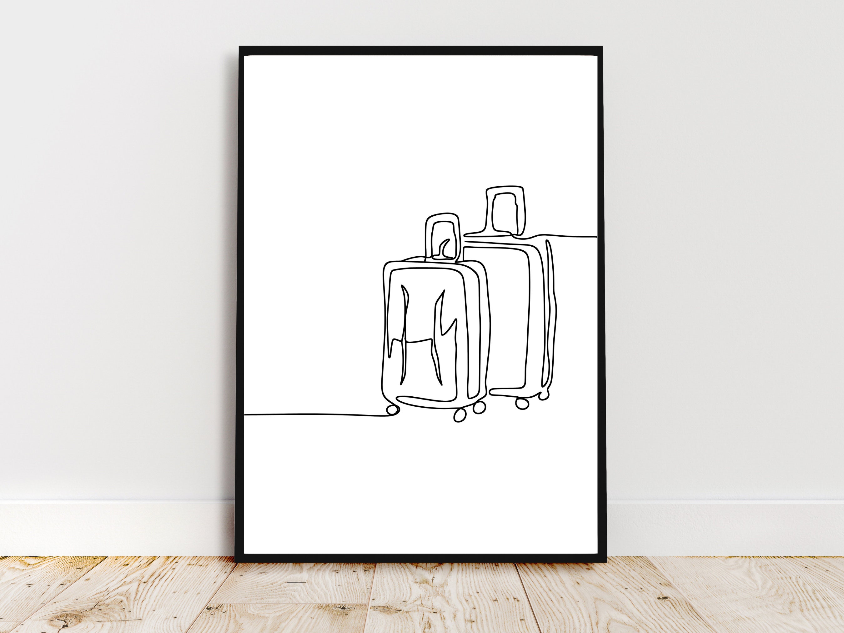 Suitcase Poster Digital Download, Suitcase Line Art, Luggage Line Art ...