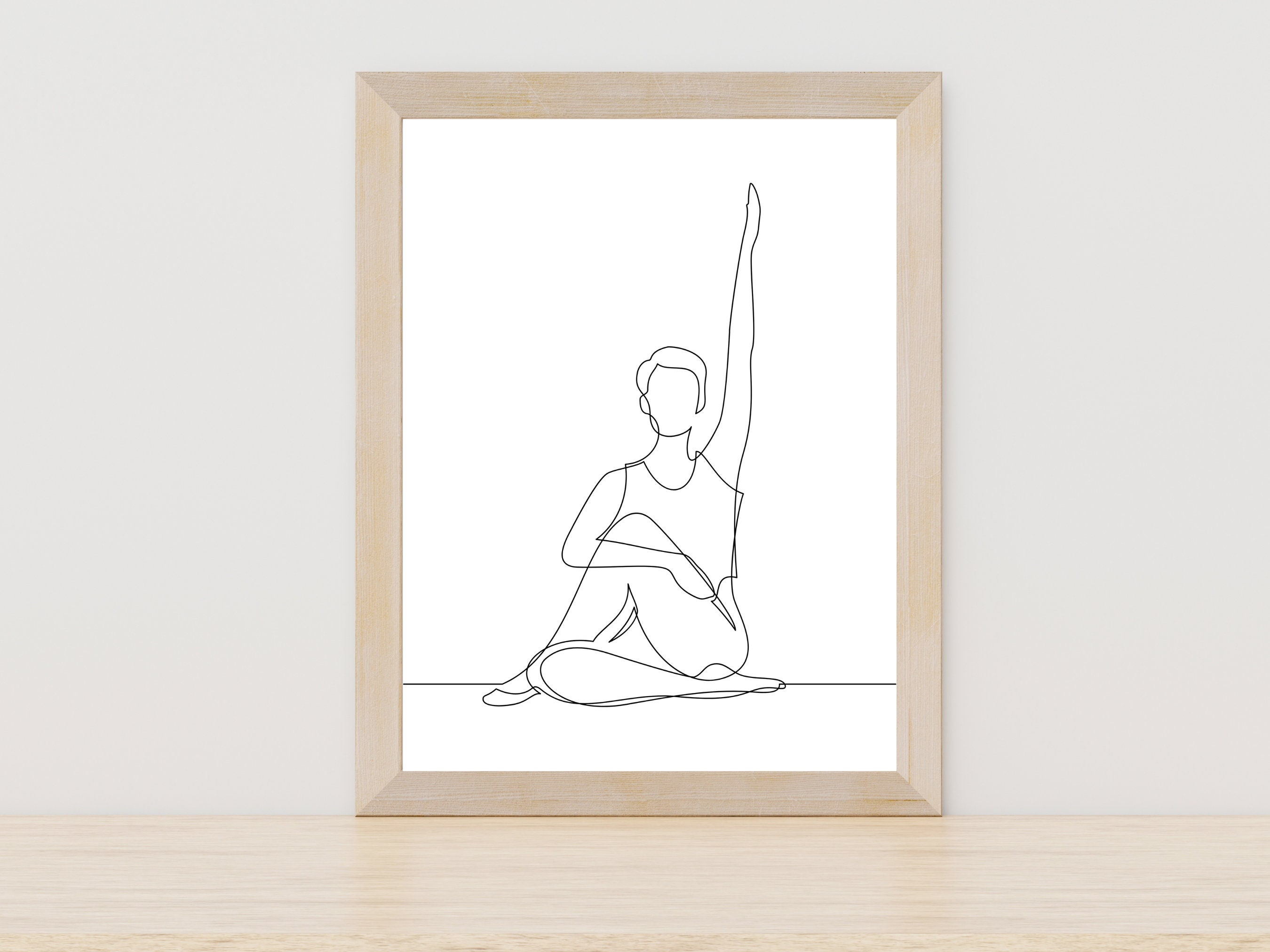 Yoga Line Art Yoga Art Yoga Pose Print Female Digital Print Yoga Poster ...