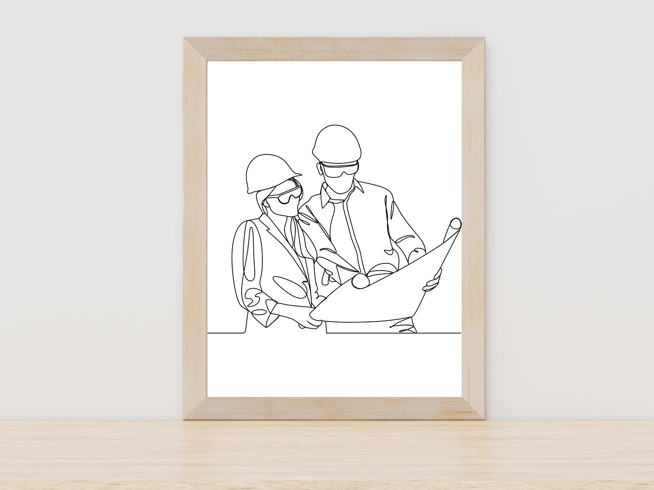 Architect Line Art Architect Wall Art Gift for Architect Art Print ...