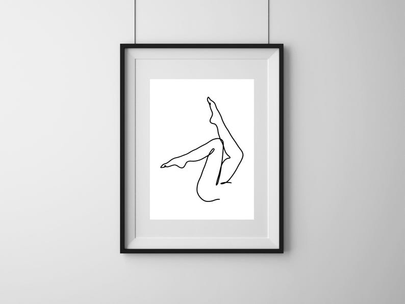 Drawing of Women's Legs Line Art - Etsy