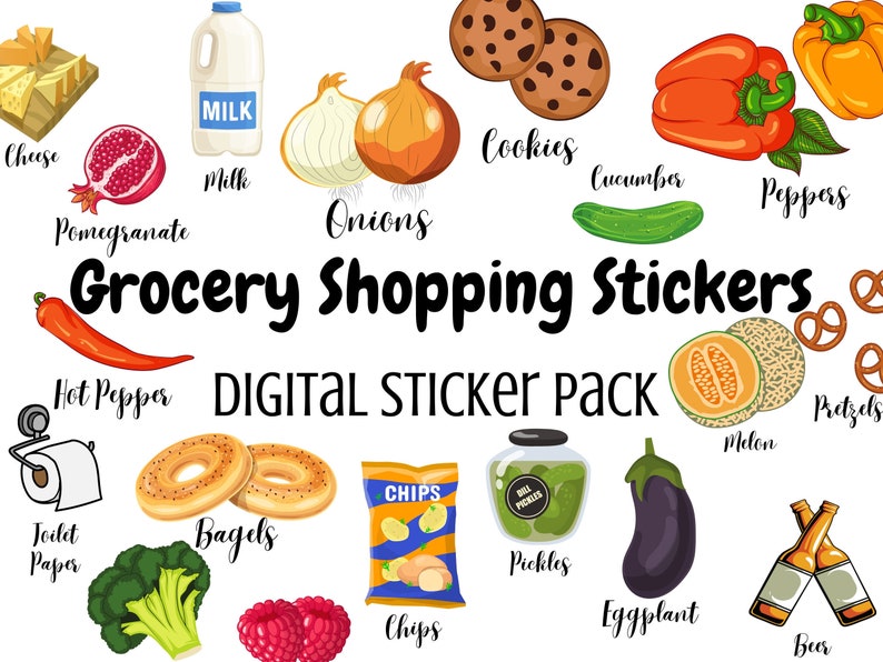Digital Planner Stickers, Grocery Store Stickers, Goodnotes Planner ...