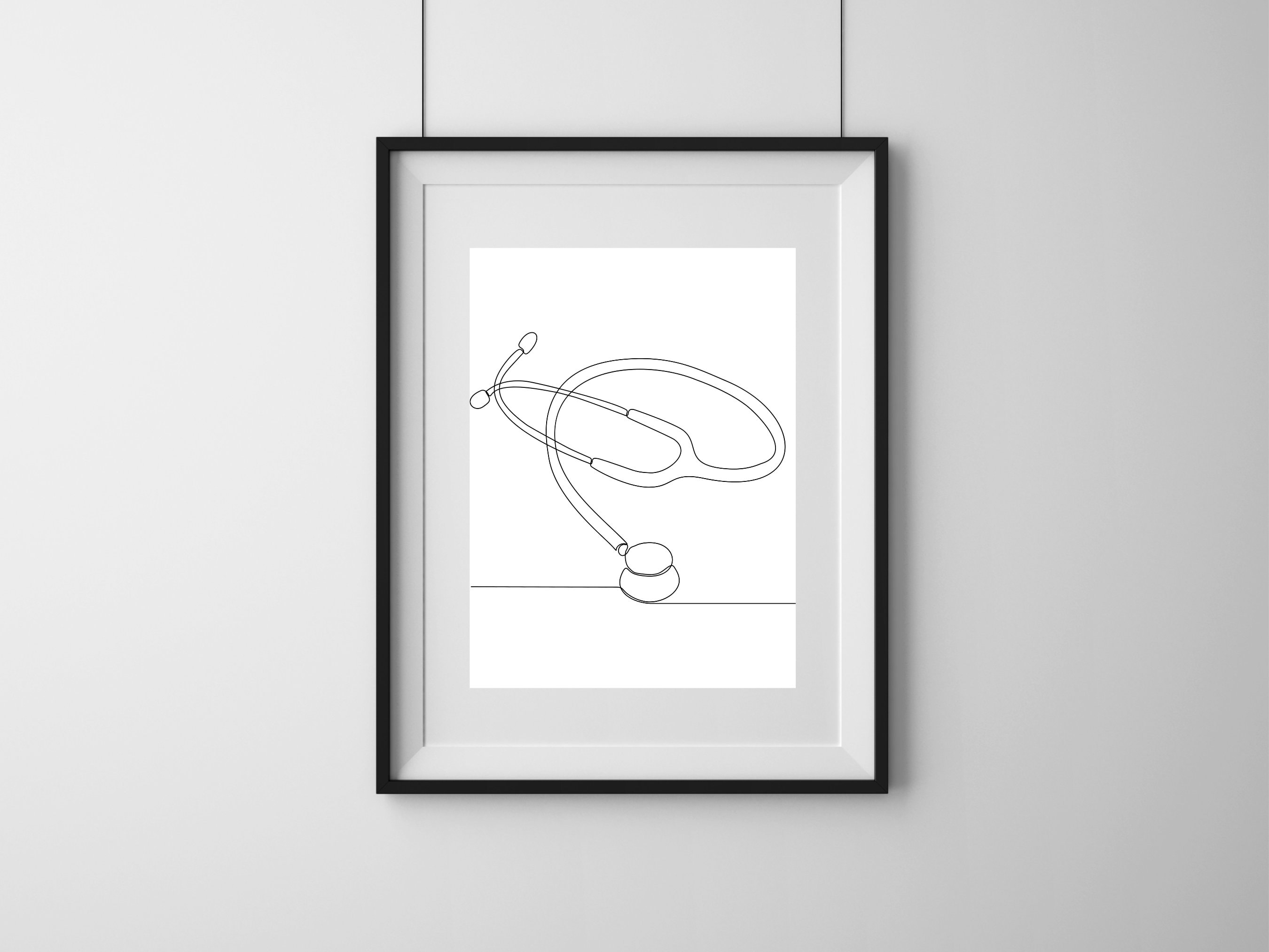 Stethoscope Line Art Boho Stethoscope Print Stethoscope Wall Art Decor ...