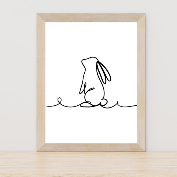 Rabbit Line Art - Etsy