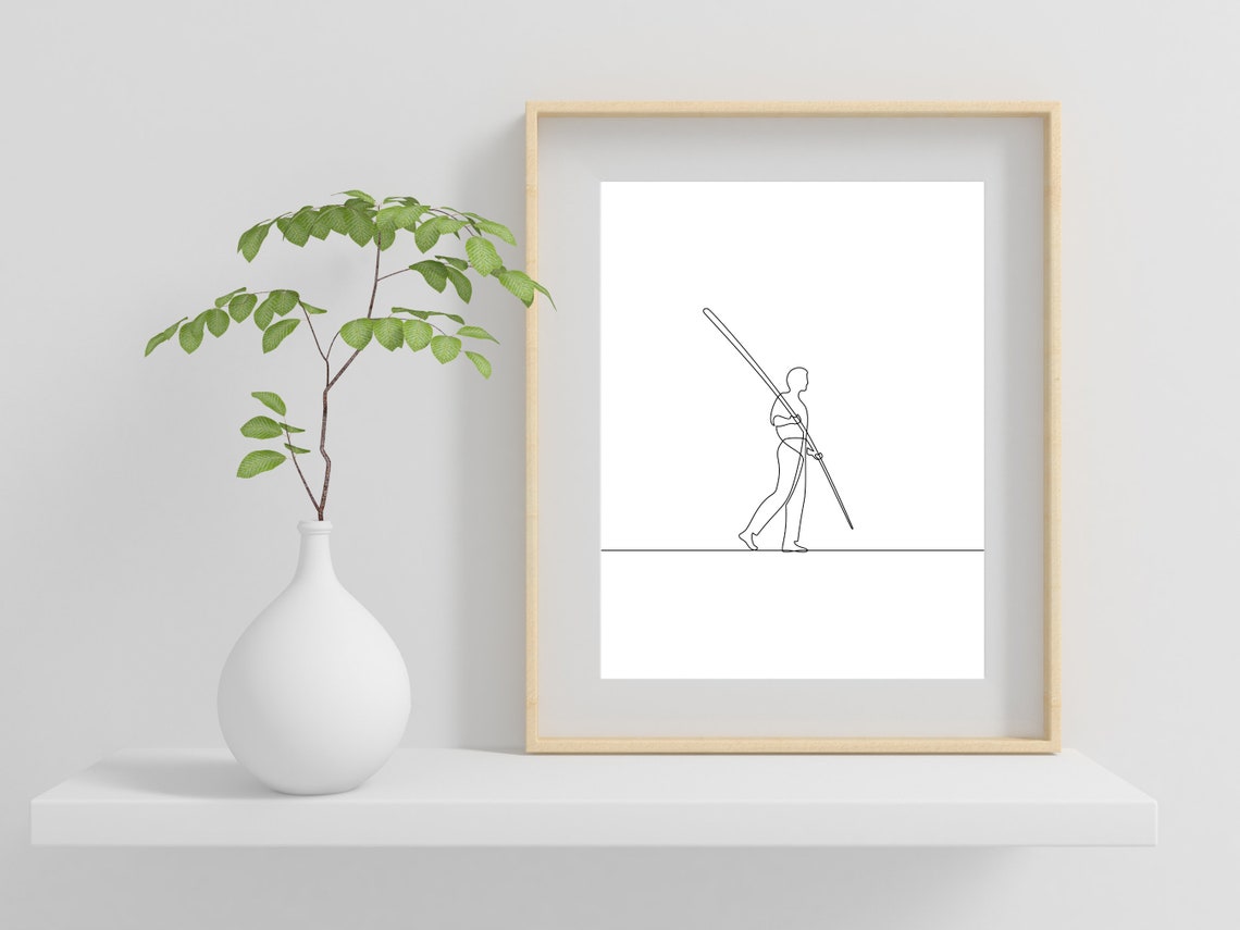 Tight Rope Walker Line Art, Art of a Tight Rope Walker, Tight Rope ...