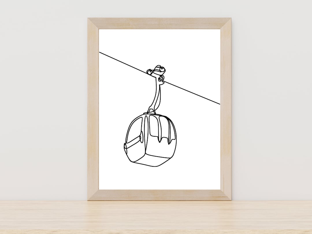 Cable Car Line Art Gondola Lift Cable Car Line Art Cable Car Drawing ...