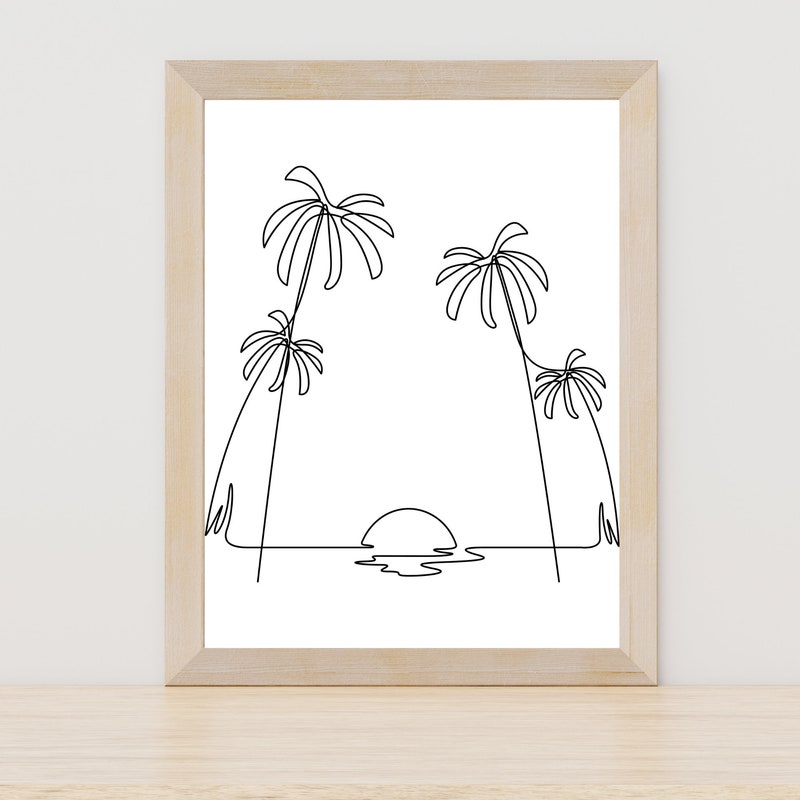 Beach Line Art - Etsy