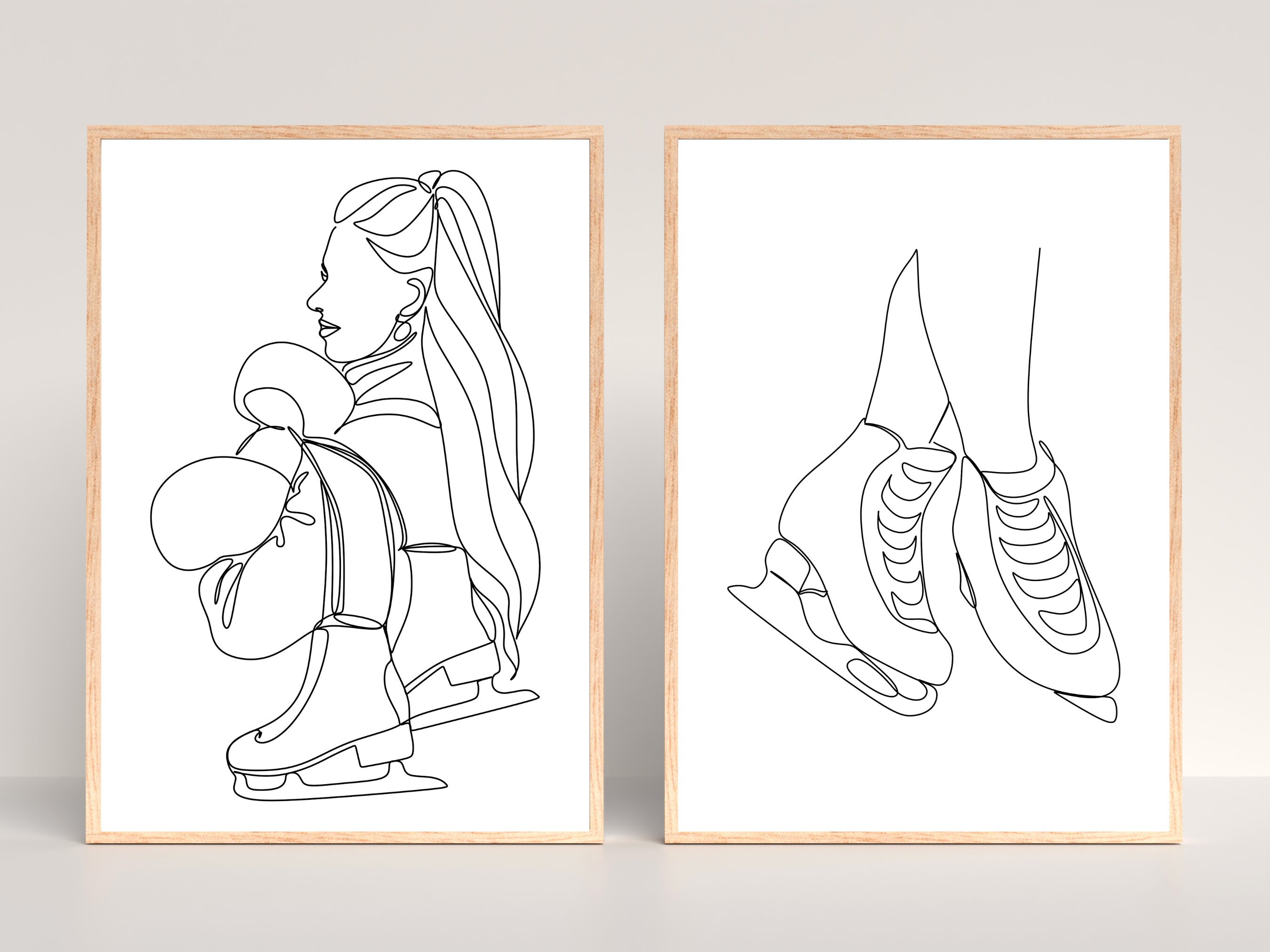 Figure Skating Line Art Ice Skater Line Art Ice Skates Line - Etsy