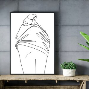 Woman Taking Clothes off Line Art, Woman Body Line Art Print, Female ...
