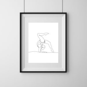 Gymnast Line Art Gymnastics Wall Art Gymnast Gift for Gymnastics Girl ...