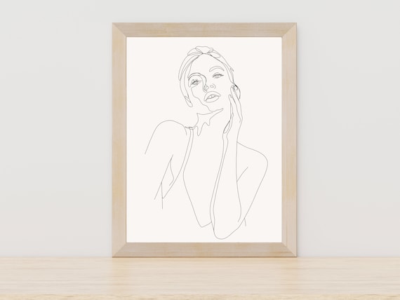 Minimalist Female Line Art Drawing Woman Line Art Print - Etsy
