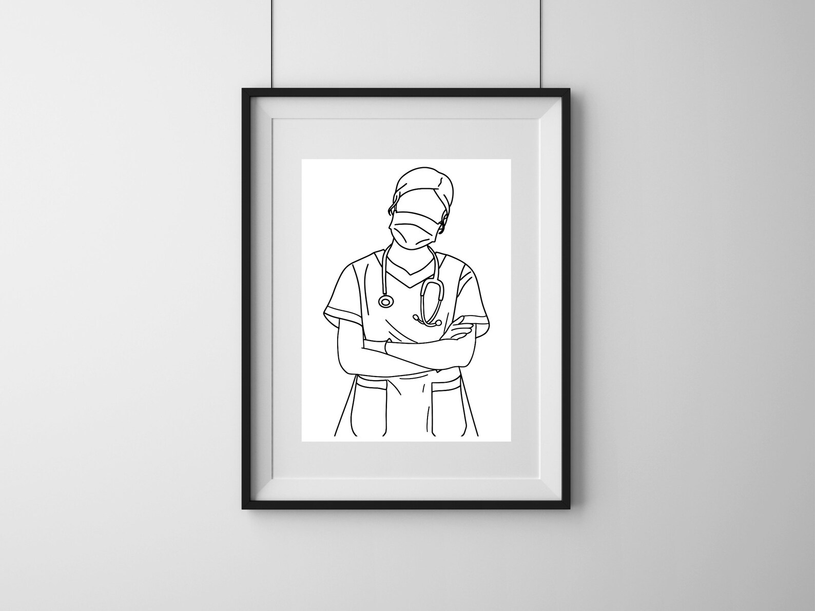 Nurse Line Art, Nursing Art, Nurse Gift, Nurse Office Decor, Nurse ...