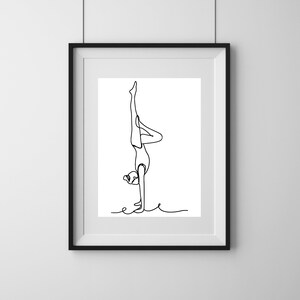 Handstand Line Art Gymnastics Print Gymnast Line Art Gymnastics Poster ...