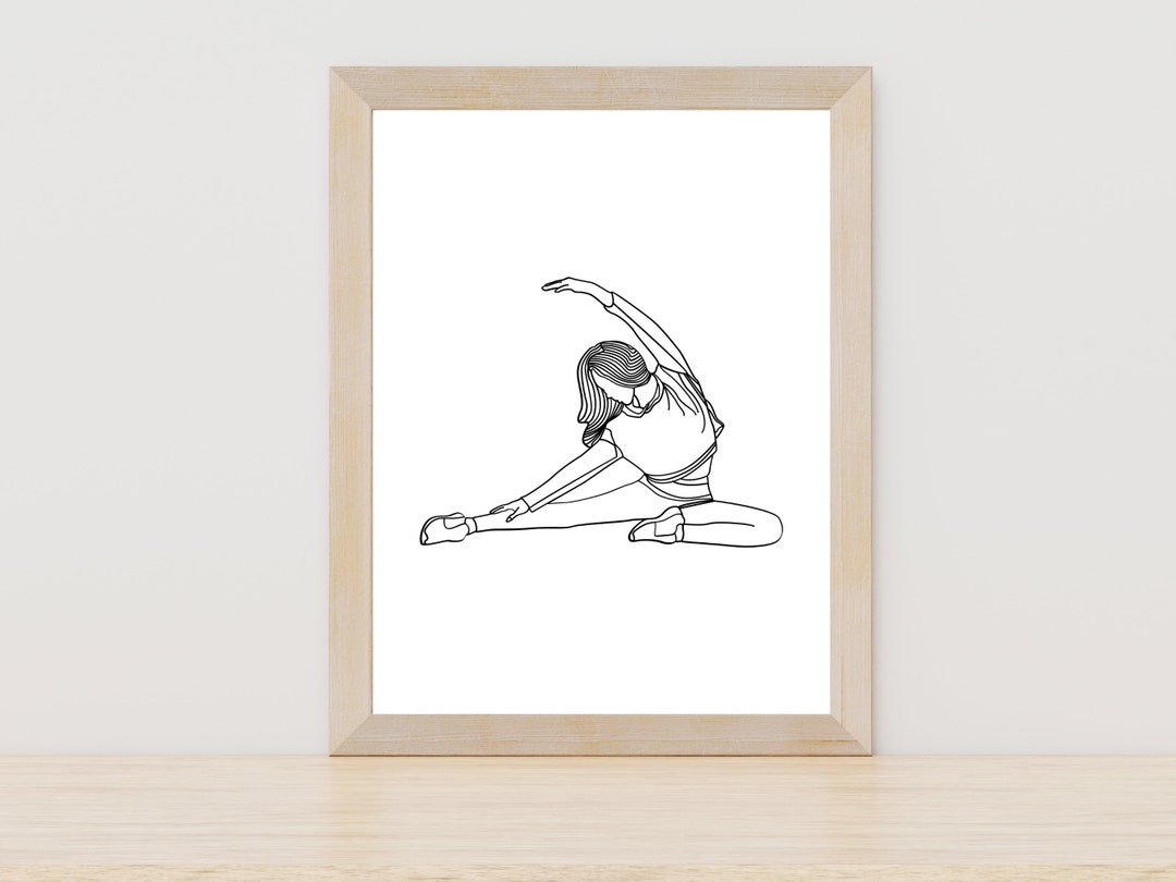 Digital Printable Yoga Pose Line Art, Workout Poster, Minimalist Yoga ...