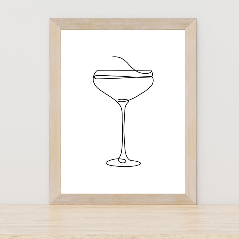 Cocktail Line Art - Etsy