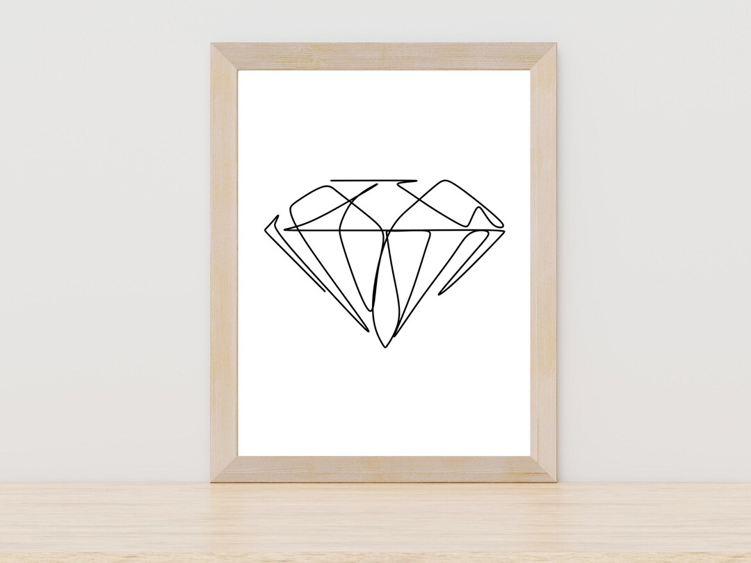 Diamond Line Art - Etsy