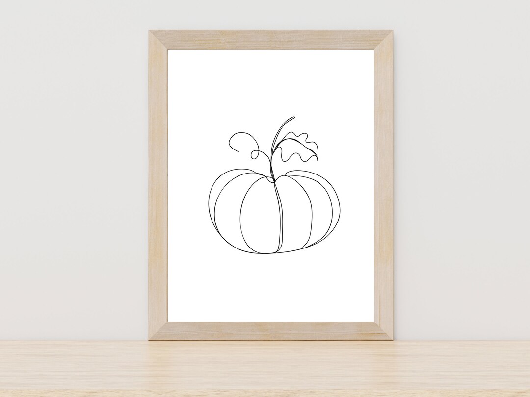 Pumpkin Line Art, Fall Prints, Fall Wall Art, Autumn Wall Art, Fall ...