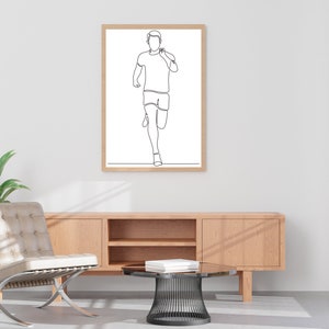 Minimalist Running Line Art Runner Line Art Run Wall Art Print Sport ...