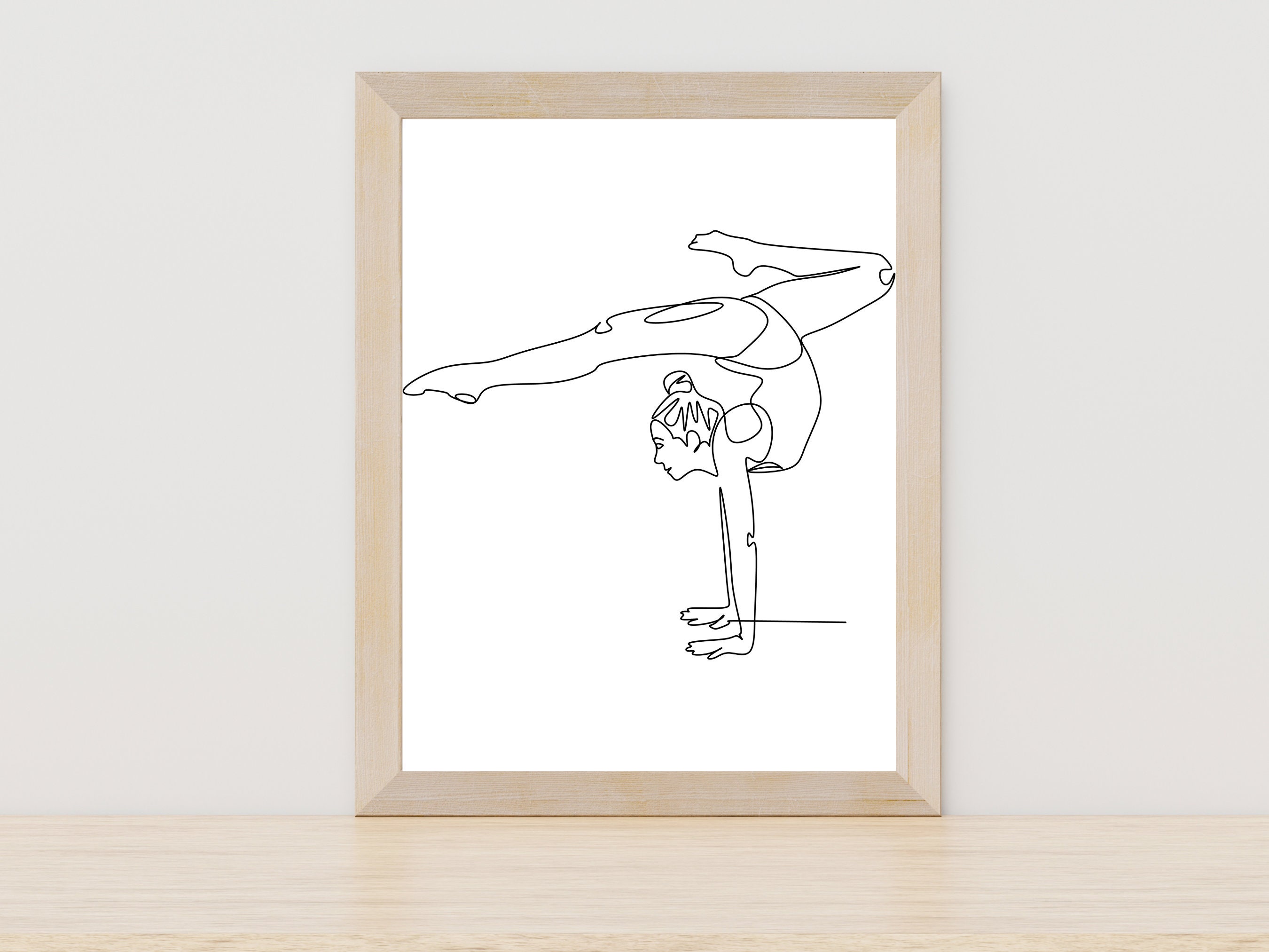 Gymnast Line Art Gymnastics Gift Prints Gymnast Wall Art Gymnastics Art ...