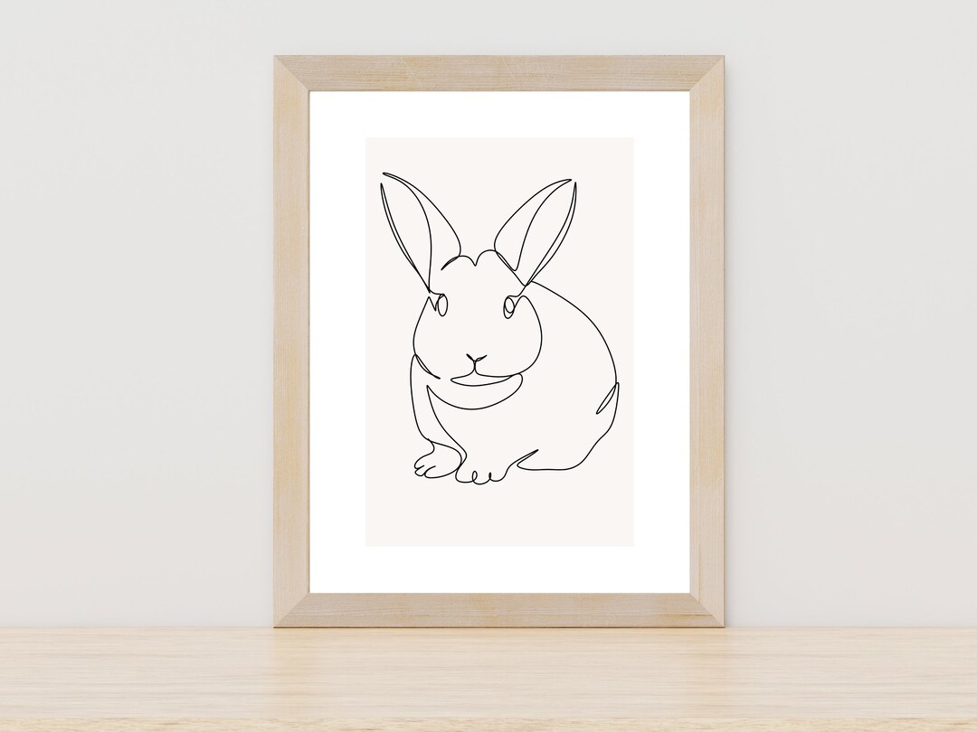 Bunny One Line Art, Minimalist Nursery Line Art, Baby Bunny Line ...