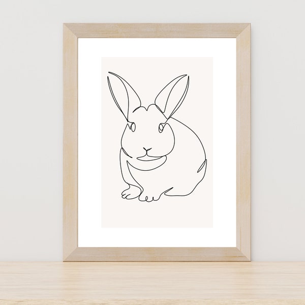 Rabbit Line Art - Etsy
