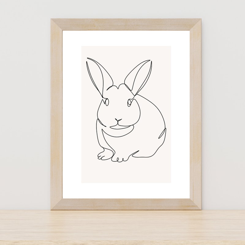 Bunny Line Drawing - Etsy